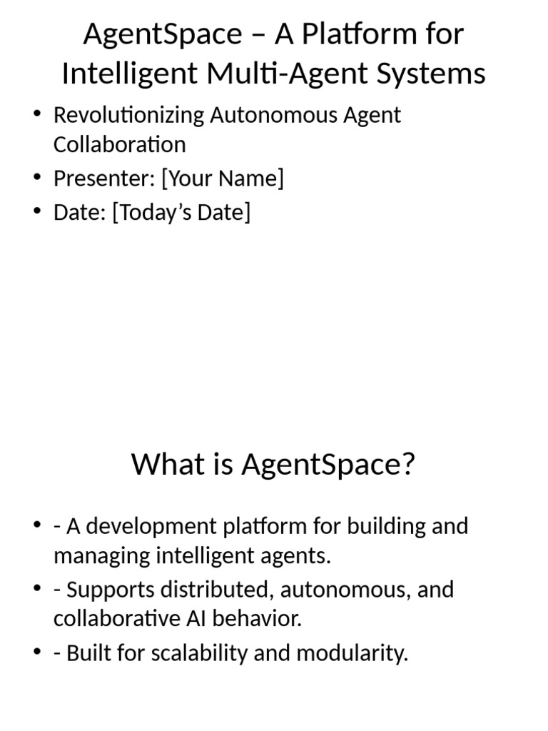 AgentSpace Presentation | PDF