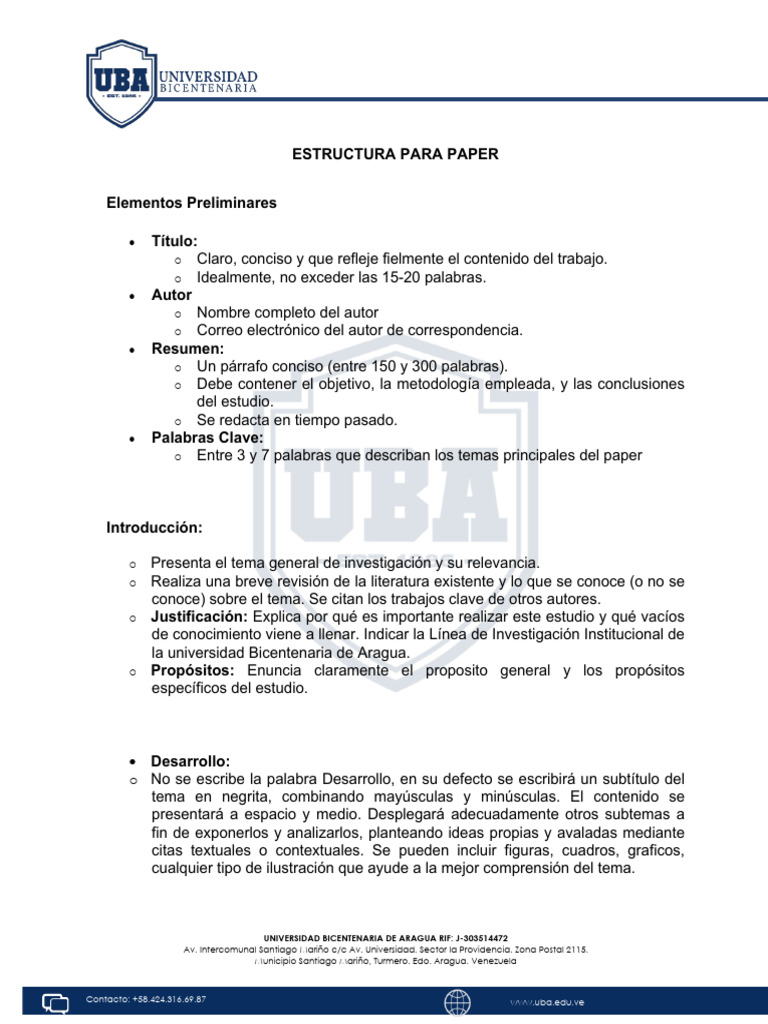 Estructura de un Paper Académico | PDF