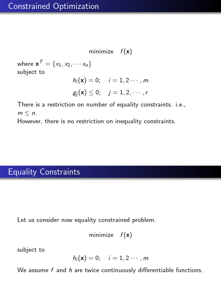 Constrained Optimization Techniques | PDF | Numerical Analysis ...