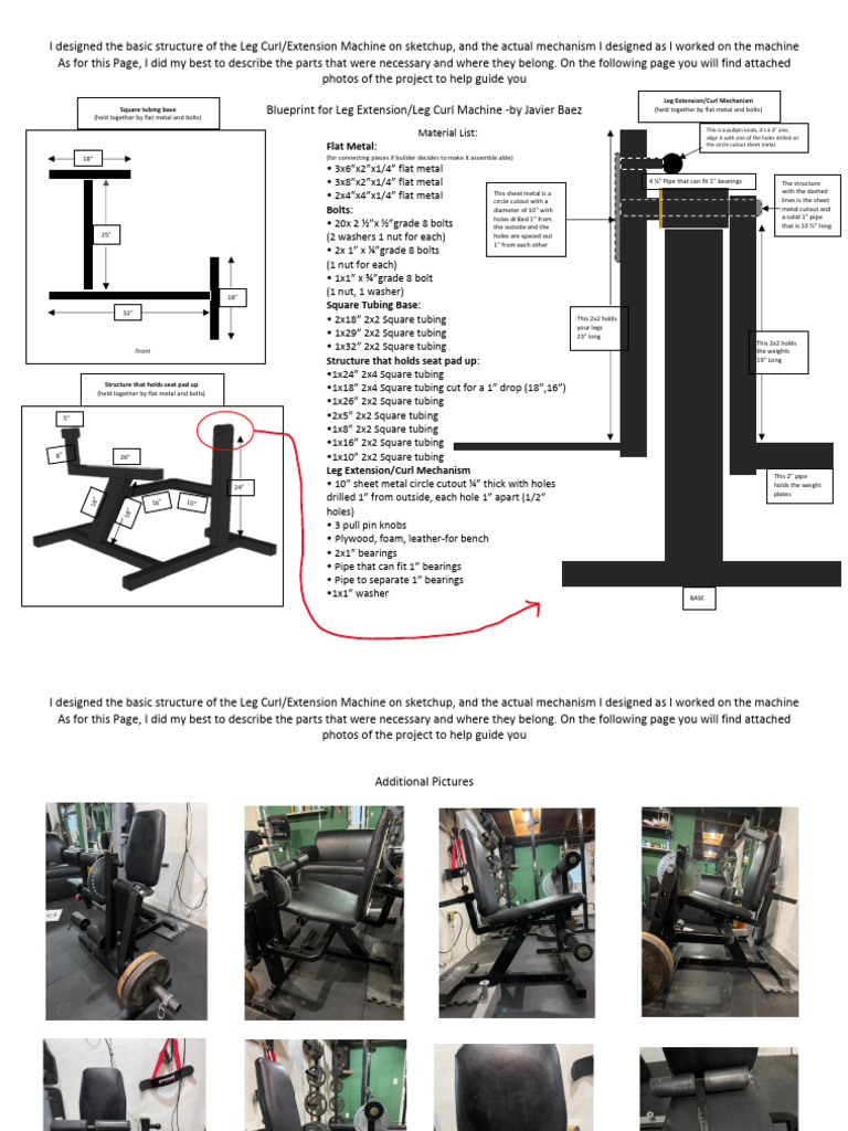 Leg Exension - Leg Curl Blueprint | PDF | Screw | Manufactured Goods
