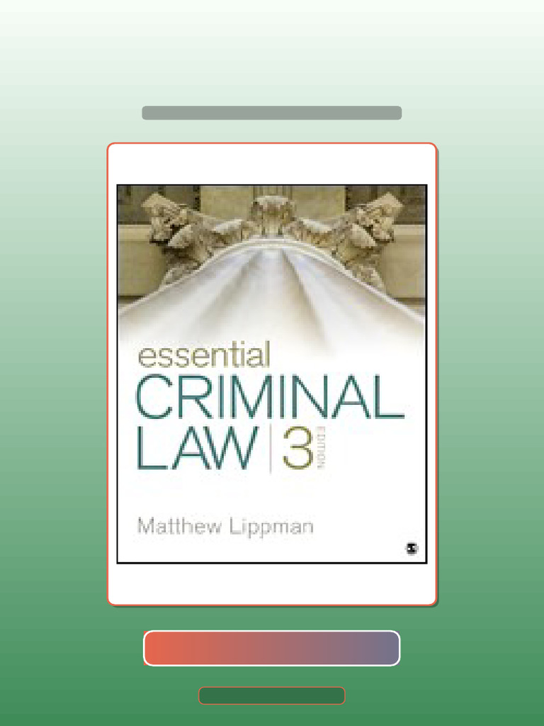 Essential Criminal Law 3rd Edition Lippman Test Bank Available ...