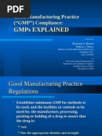 GMP Guide For Drug Products GUI 001 Canada | PDF