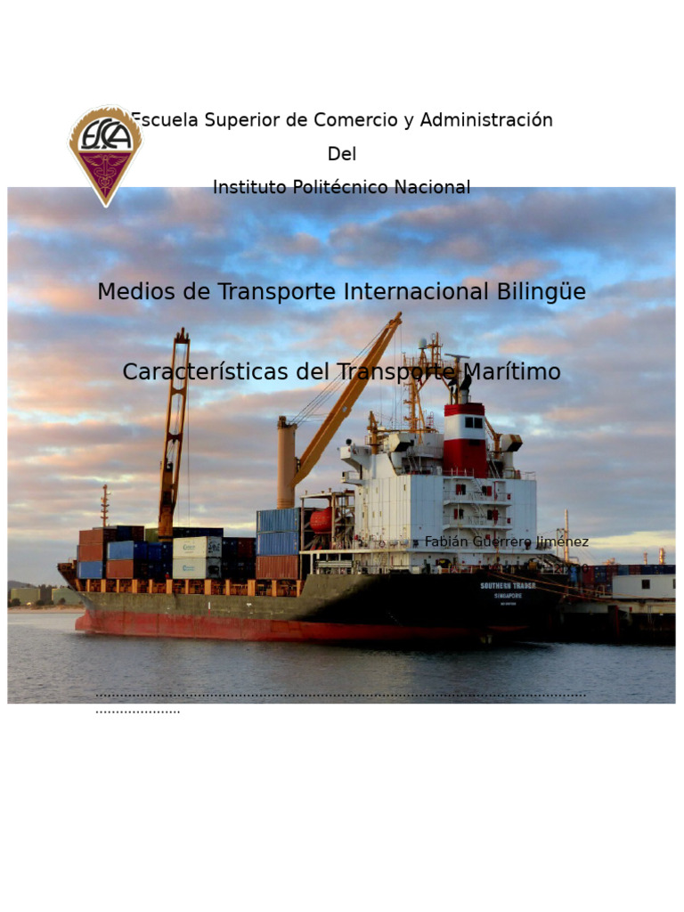 Caracteriscas Del Transporte Maritimo | PDF