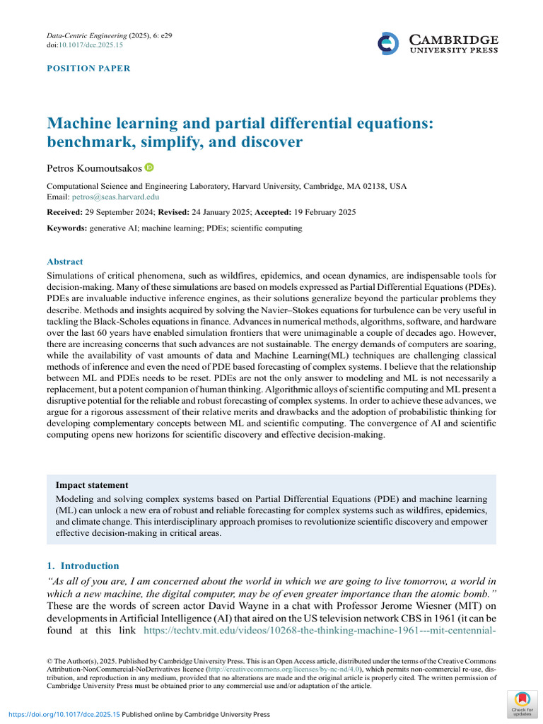 Machine Learning and Partial Differential Equations Benchmark Simplify ...