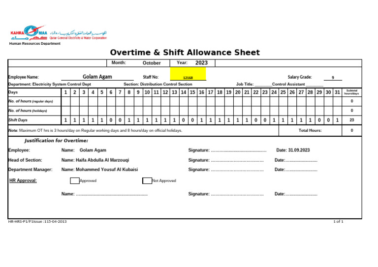 Timesheet of October - 2023 | PDF | Industrial Organization | Working ...