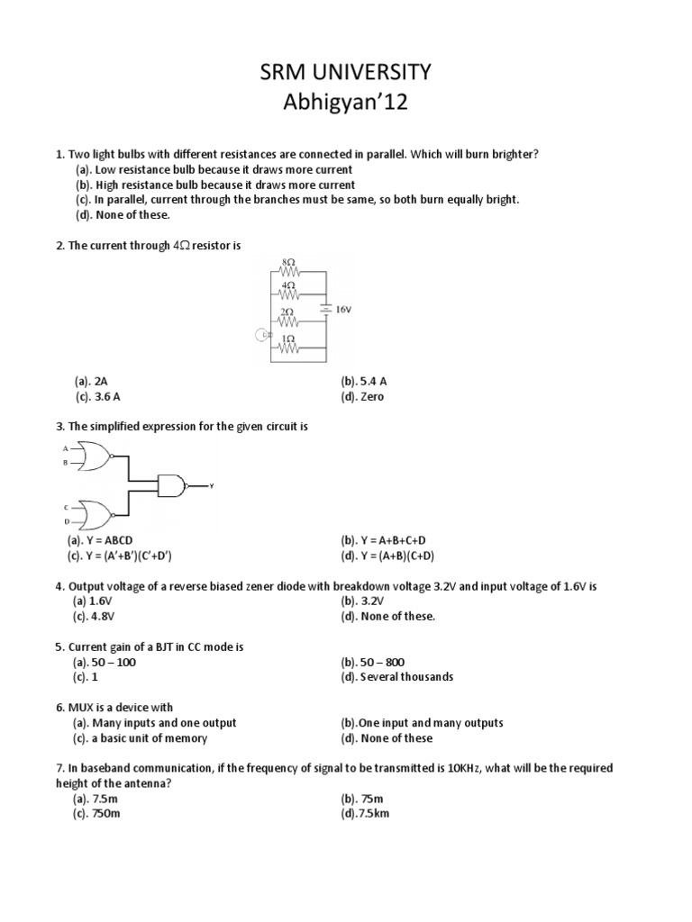 Circuit Debugging Questions 2 Series And Parallel Circuits Modulation