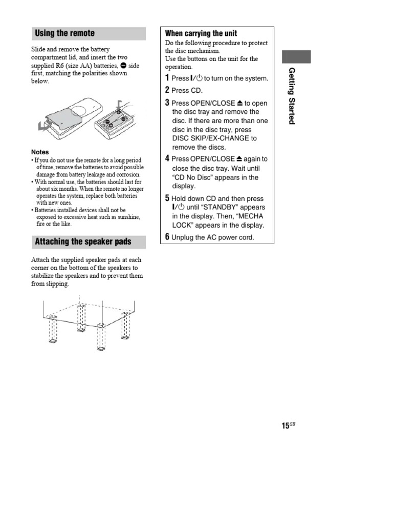 Manual de Usuario Sony MHC-GTX888 (Español - 60 Páginas) | PDF
