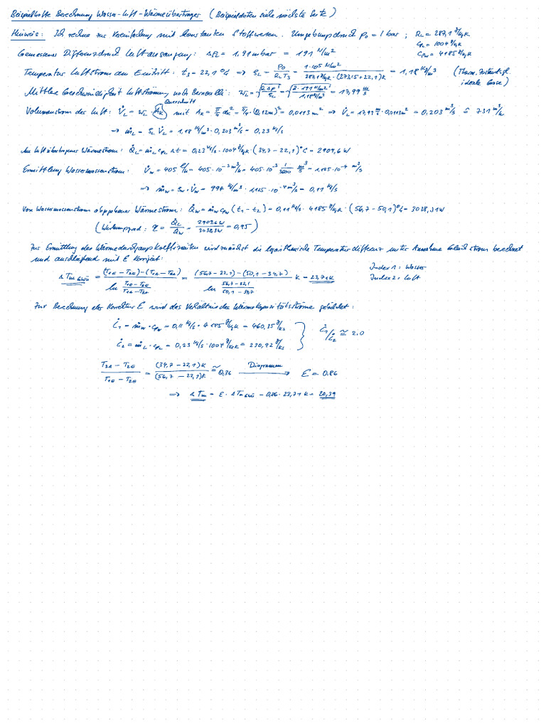 Thermodynamiklabor Luft Wasser Wärmeübertrager | PDF