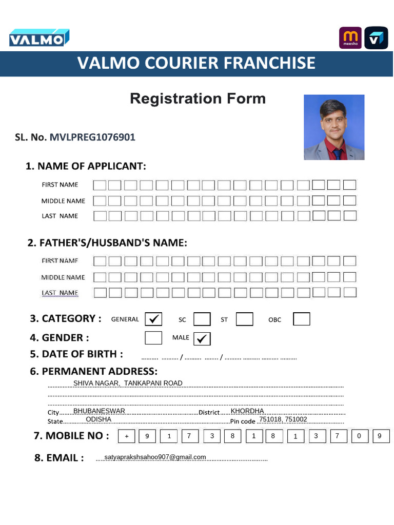 Valmo Form and Documents | PDF