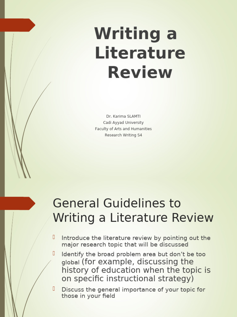 Guidelines for Writing a Literature Review | PDF | Literature Review ...