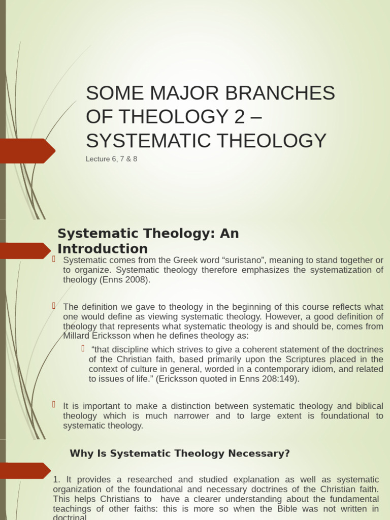 Overview of Systematic Theology | PDF | Revelation | Theology