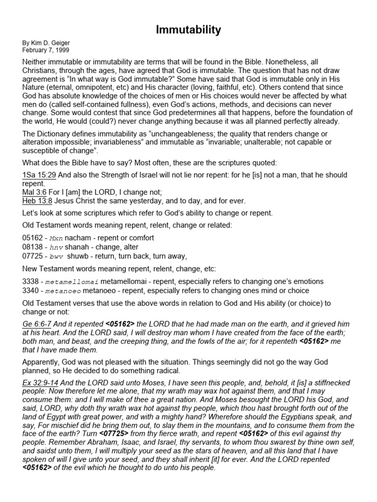 Immutability By Kim D. Geiger | PDF | Samuel | Saul