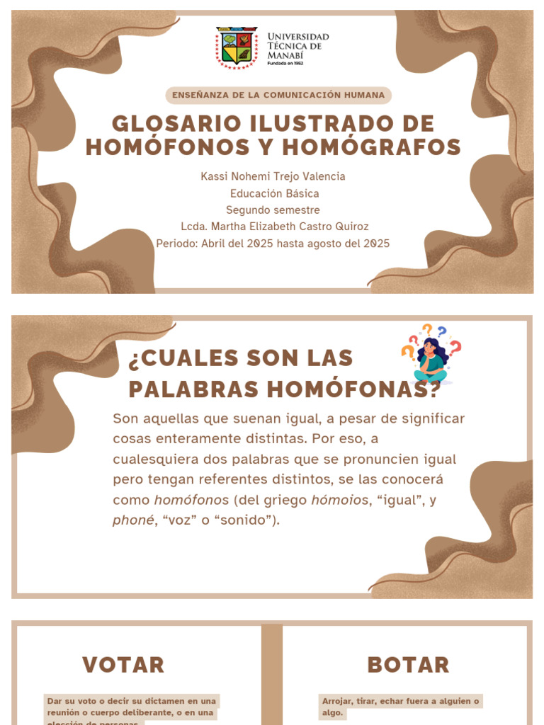 Glosario de Homófonos y Homógrafos | PDF | Vino | Vela