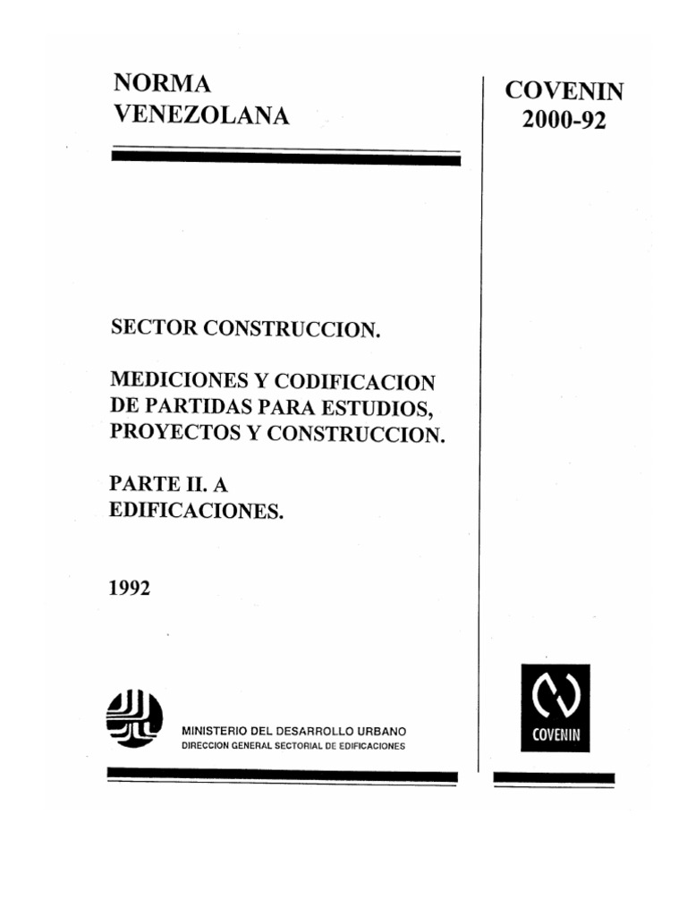 2000-2-1992 Mediciones y Cod de Partidas para Estudios Proyectos y Construcciones Parte Iia ...