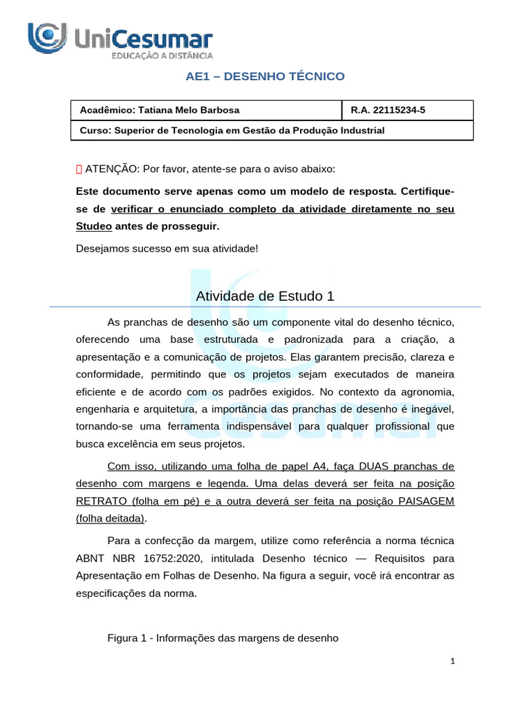 Cópia de TEMPLATE - AE1 - DESENHO - TeCNICO | PDF