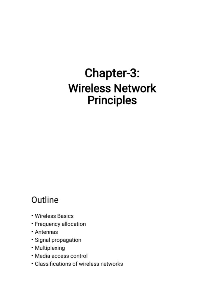 Wireless Network Principles Overview | PDF | Antenna (Radio) | Radio