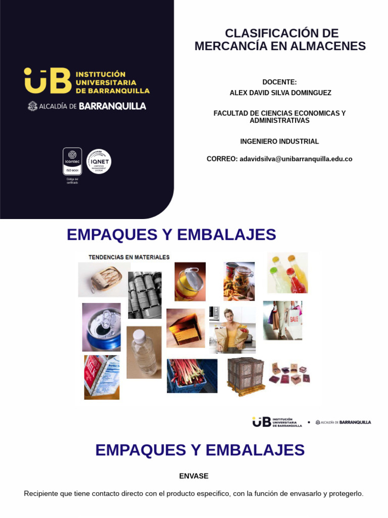 Tipos de Empaque y Embalaje 6 Clases Clasificación de Mercancia en ...
