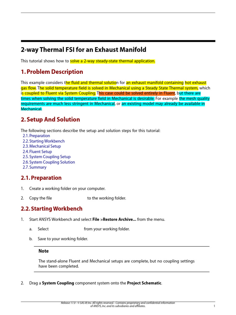 2-Way Thermal FSI for Exhaust Manifold | PDF | Temperature | Fluid Dynamics