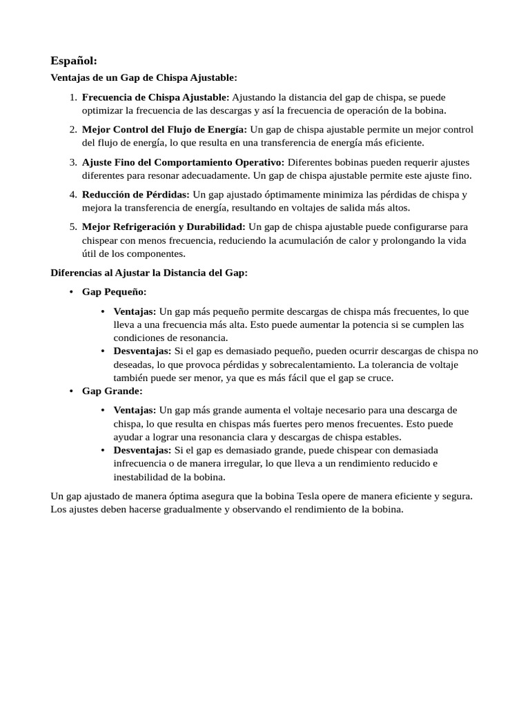19 - ES-Ventajas de Un Gap de Chispa Ajustable | PDF