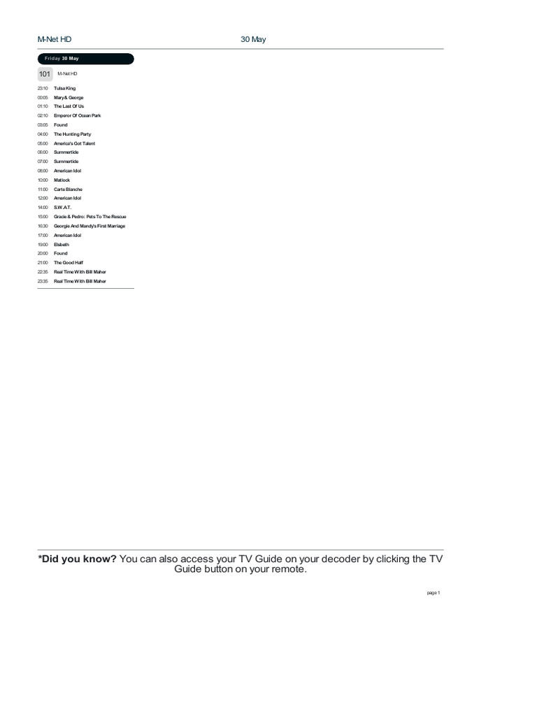 Tvguide PDF | PDF
