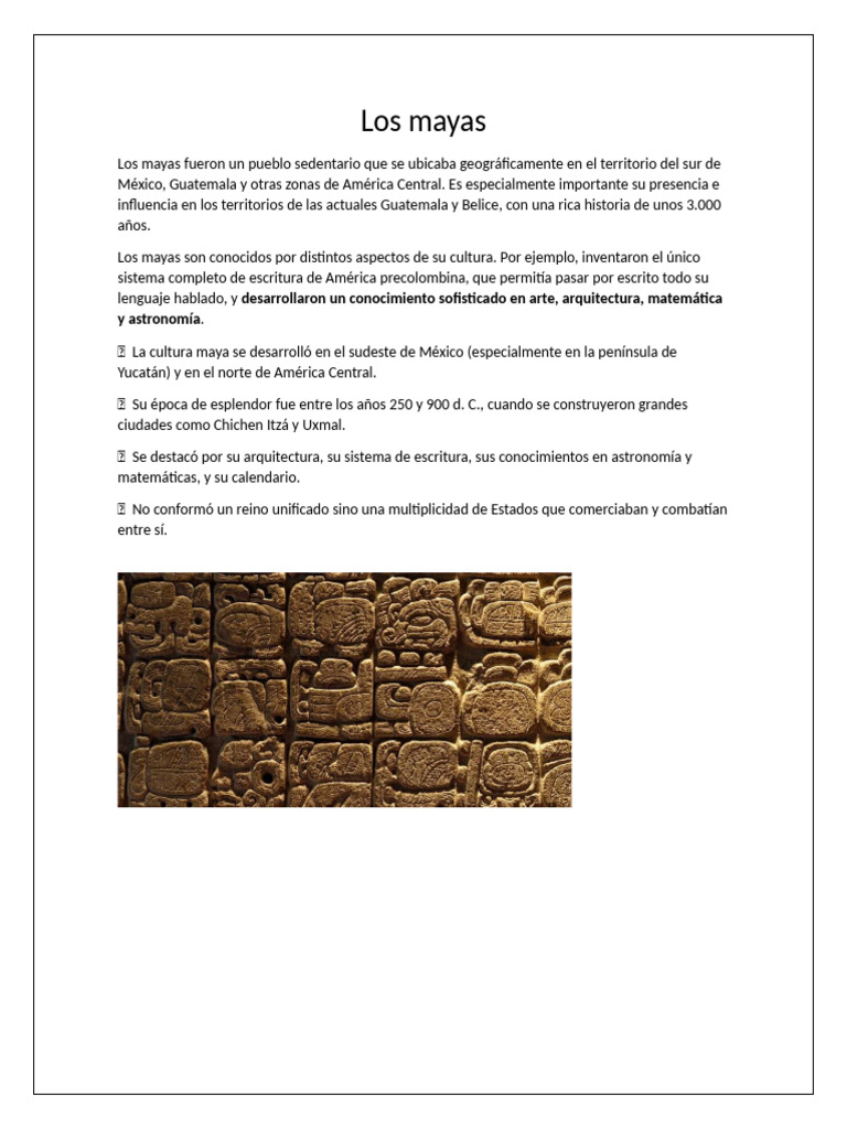 Civilizaciones mesoamericanas: mayas, pipiles y aztecas | PDF ...