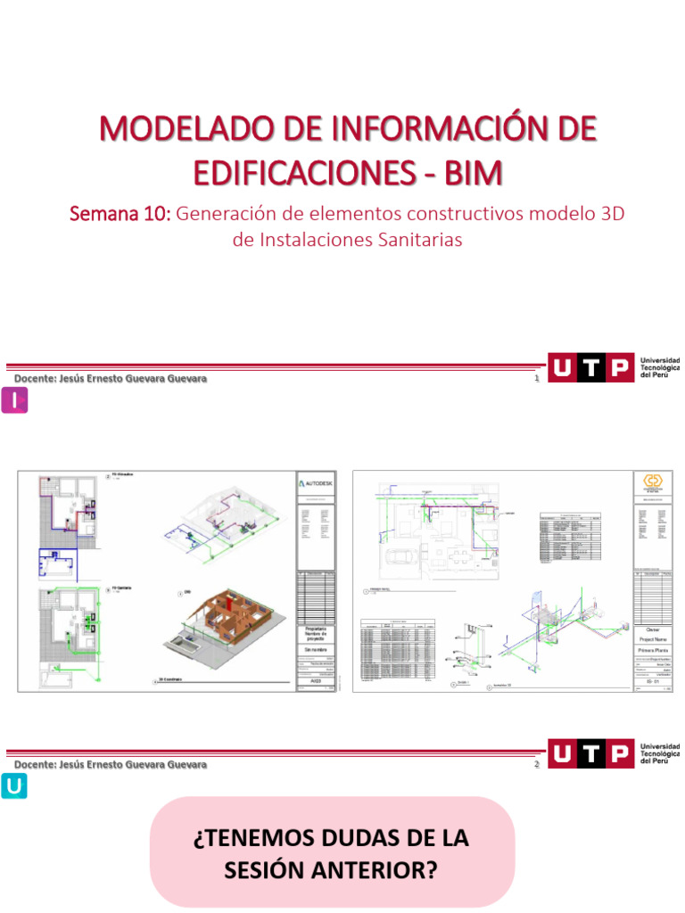 U03 - S10 - Modelo 3D IISS - Agua y Desague - JG - UTP - Ago24 | PDF | Autodesk Revit