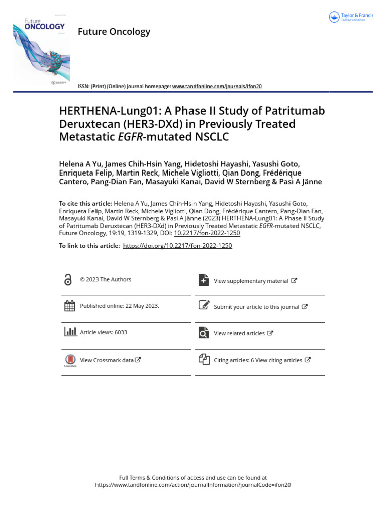 HERTHENA-Lung01 A Phase II Study of Patritumab Deruxtecan HER3-DXd in ...