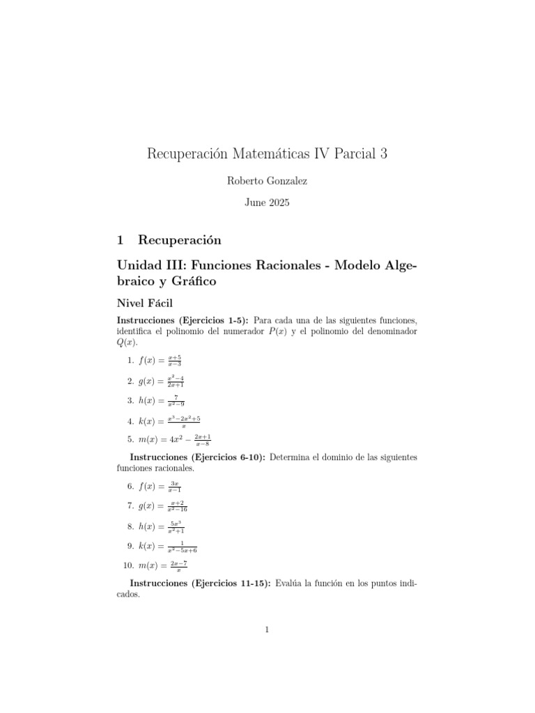 Recuperación Matemáticas IV Parcial 3 | PDF | Logaritmo | Funciones ...