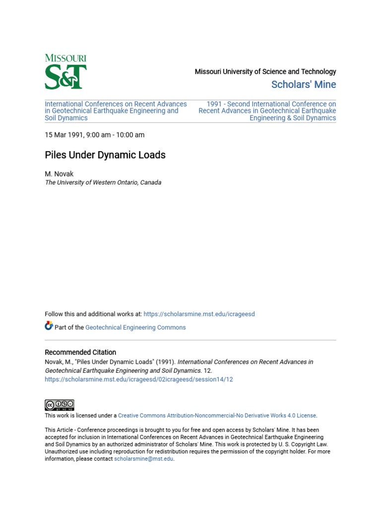 .1-Piles Under Dynamic Loads | PDF | Waves | Damping