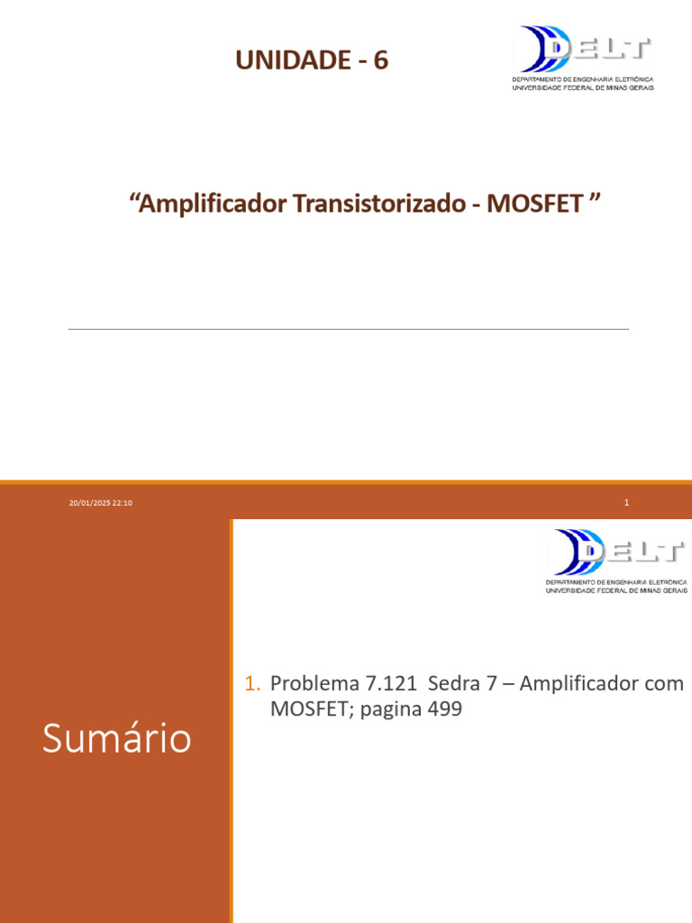 Amplificador MOSFET: Análise e Configurações | PDF | MOSFET | Rede elétrica