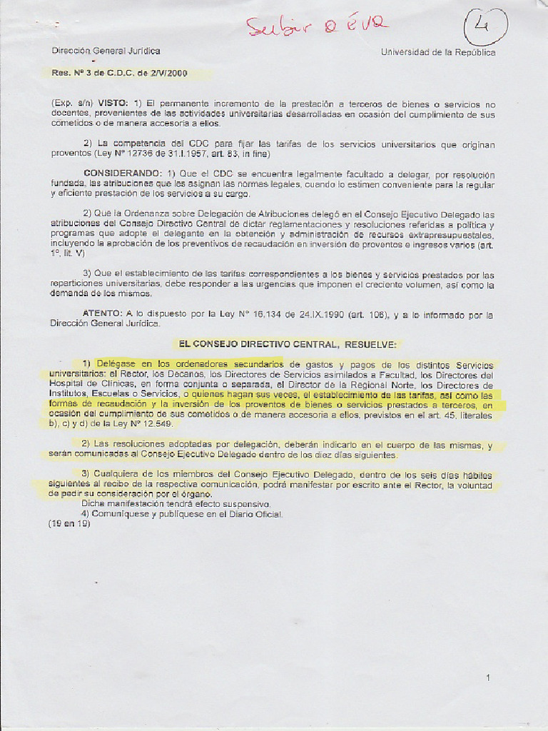 3 - Resolución 3 - CDC 2000 - Delegación de Ordenadores Secundarios - Proventos | PDF