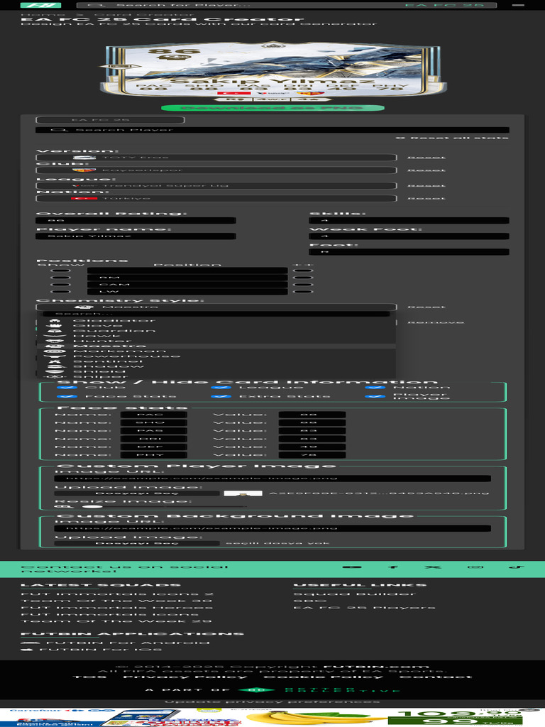 EA FC 25 Card Creator Tool | PDF | Mobile Software