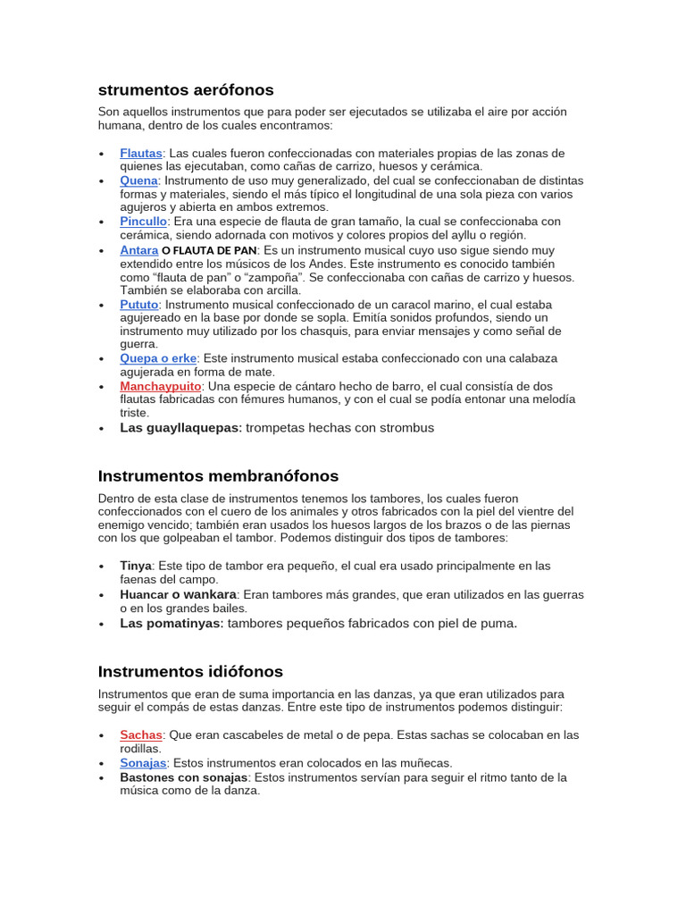 Instrumentos de cerámica en la música incaica | PDF