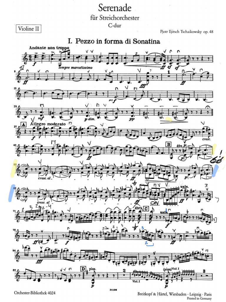 VLN 2 - Tchaikovsky Serenade For Strings | PDF