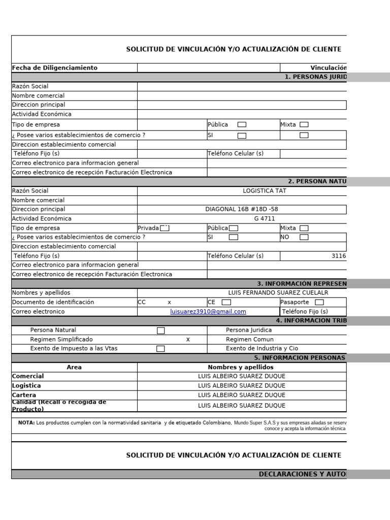 Solicitud de Vinculación de Cliente | PDF | Business