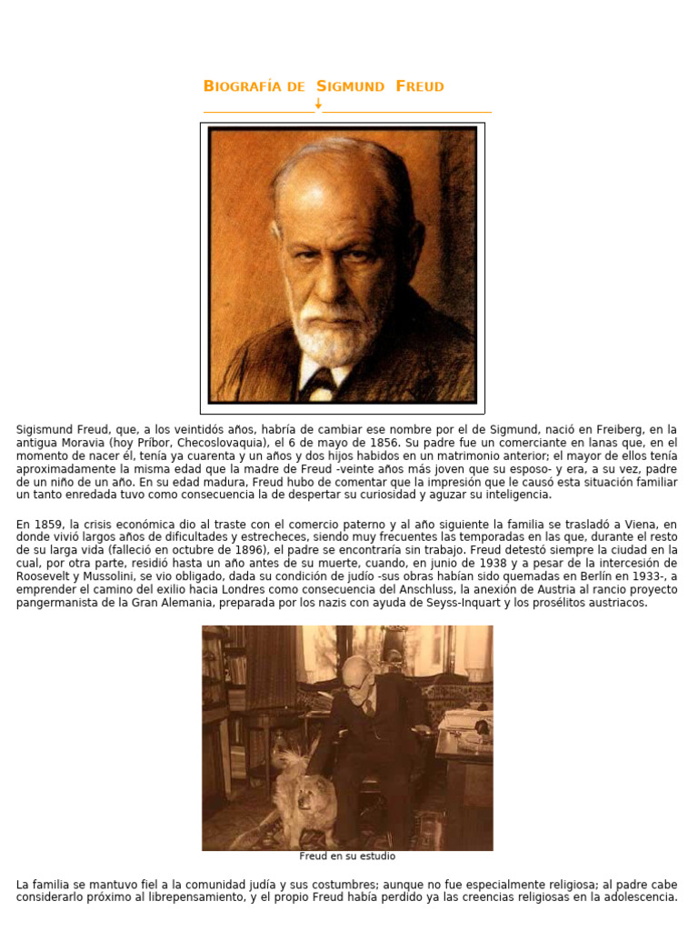 Biografía de Sigmund Freud | PDF | Sigmund Freud | Psicoanálisis