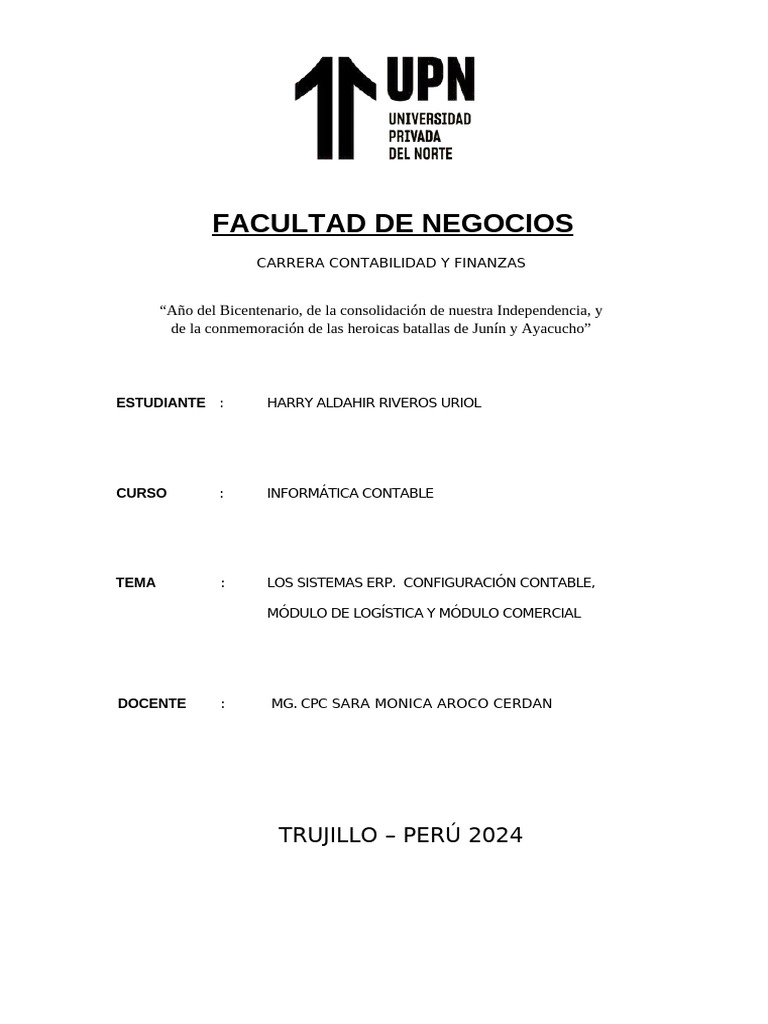 Avance T1-Informatica Contable | PDF | Planificación de recursos empresariales | Informática