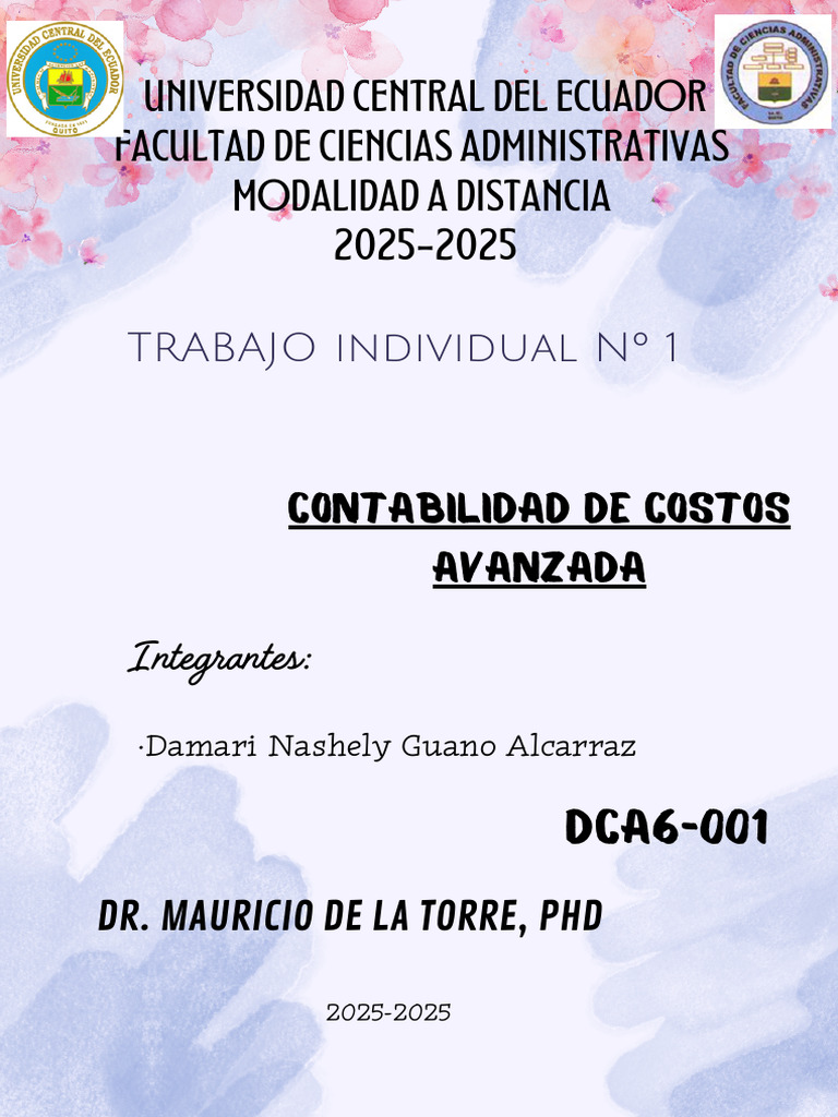 Damari-guano t1 Cca | PDF | Contabilidad | Contabilidad de costos