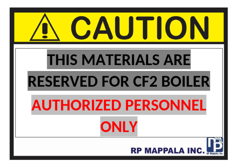 Reserved For Cf2 Boiler Signage | PDF