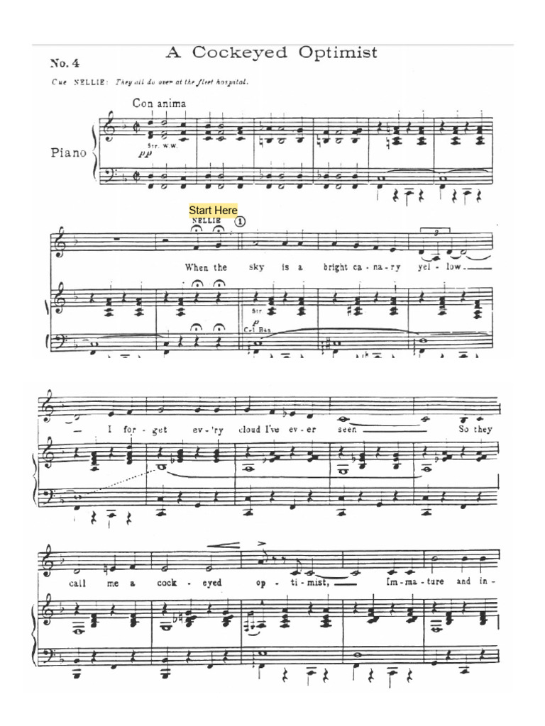 Cockeyed Optimist - 32 Bars | PDF