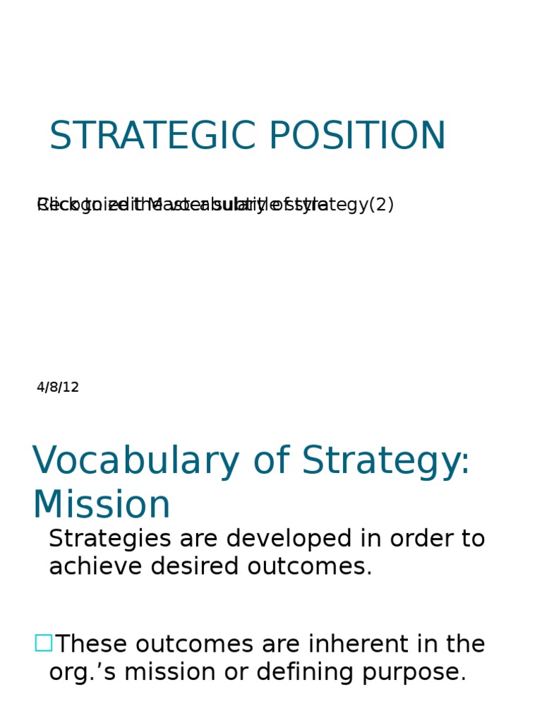 1A2 Vocabulary of Strategy | PDF | Strategic Management | Goal