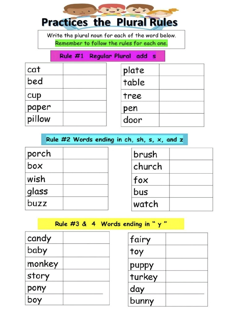 Worksheet - 1 (Singular-Plural) | PDF