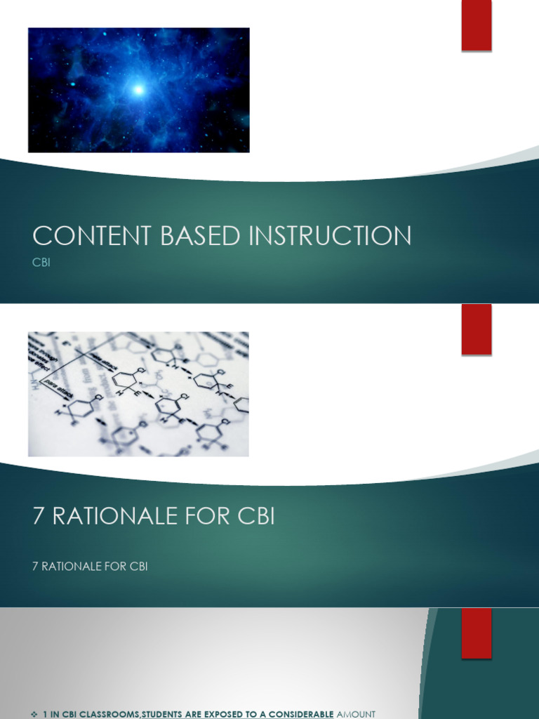 Presentation Cbi Rationale For Cbi | PDF | Learning | Teachers