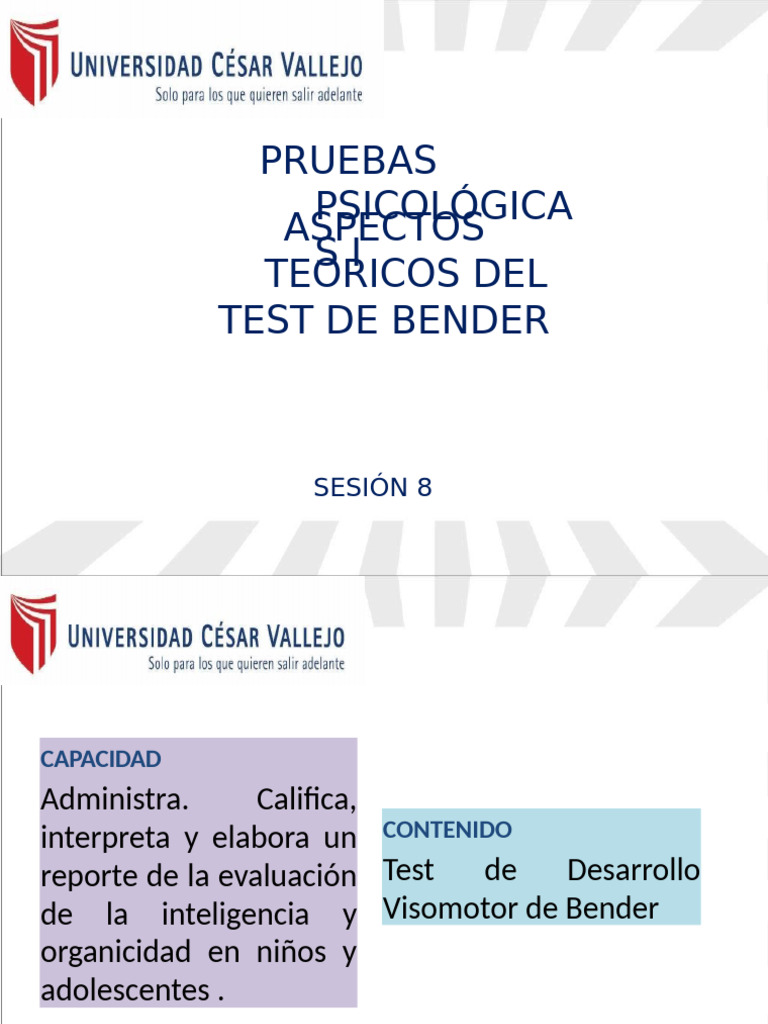 Test de Bender: Evaluación Visomotora Infantil | PDF | Percepción | Mente