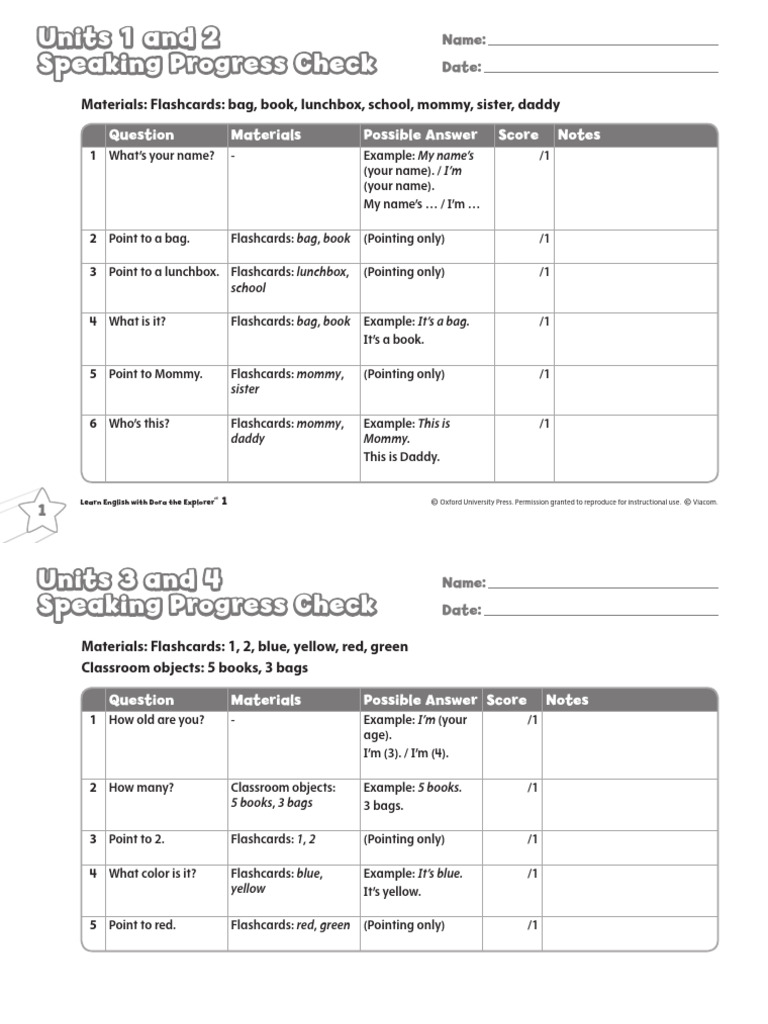 LEwDtE 1 Assessment Progress Check Speaking | PDF | Learning