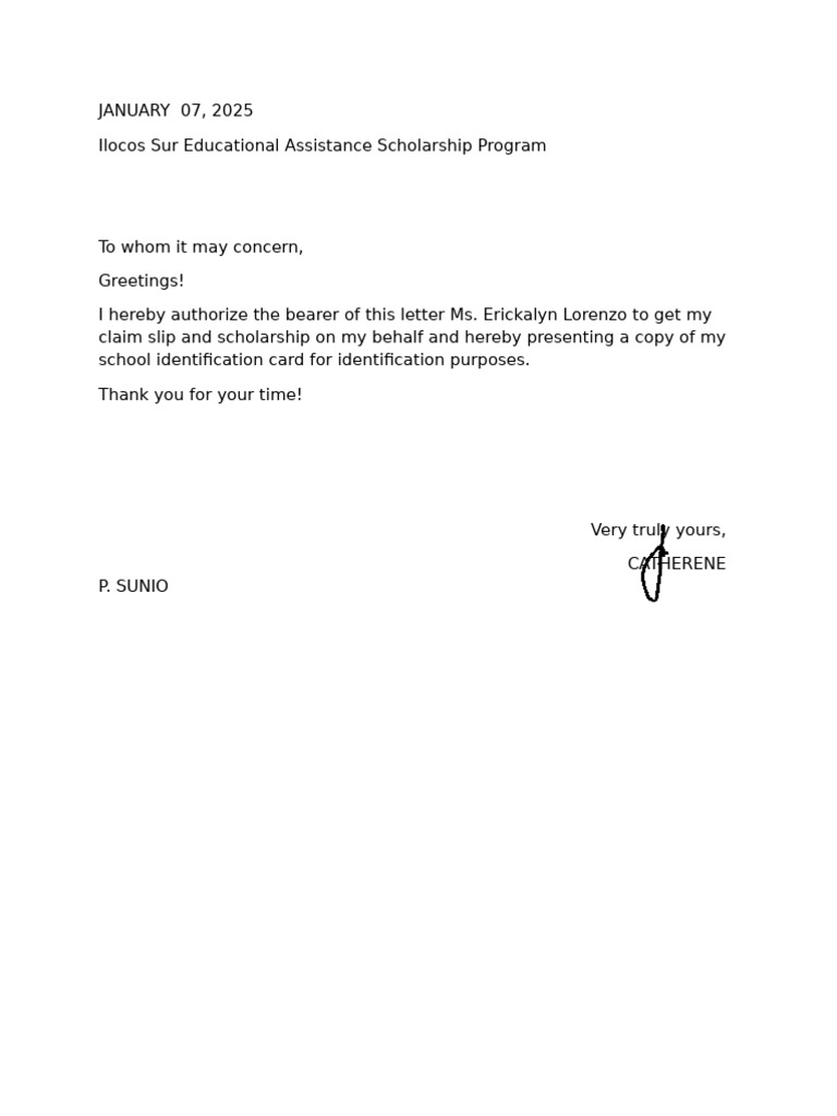 Authorization Letter ISEASP | PDF