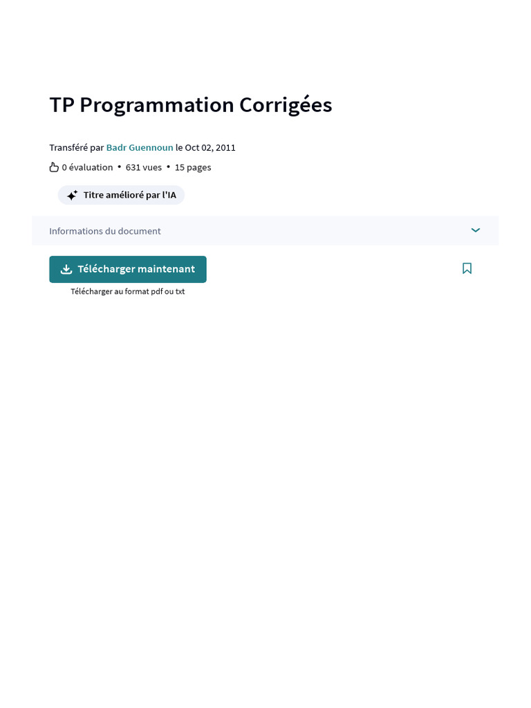 TP Programmation Corrigées - PDF - Taxe Sur La Valeur Ajoutée - Informatique | PDF | Informatique