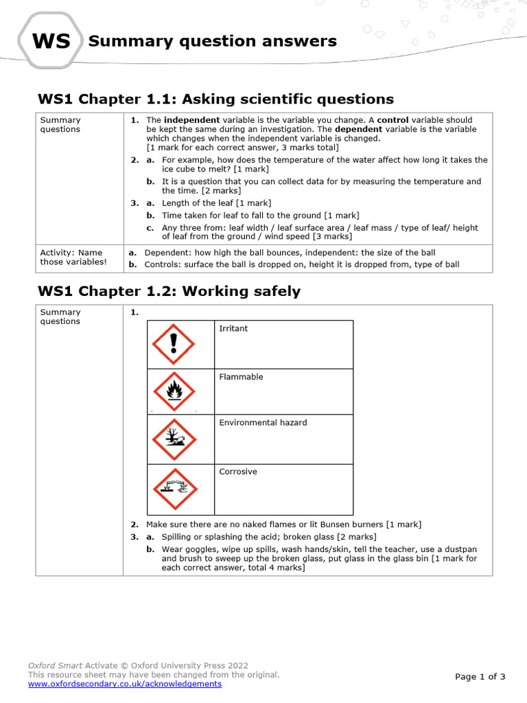 Oxford KS3 Science Activate 1 Students Book Answers | PDF | Seed | Flowers