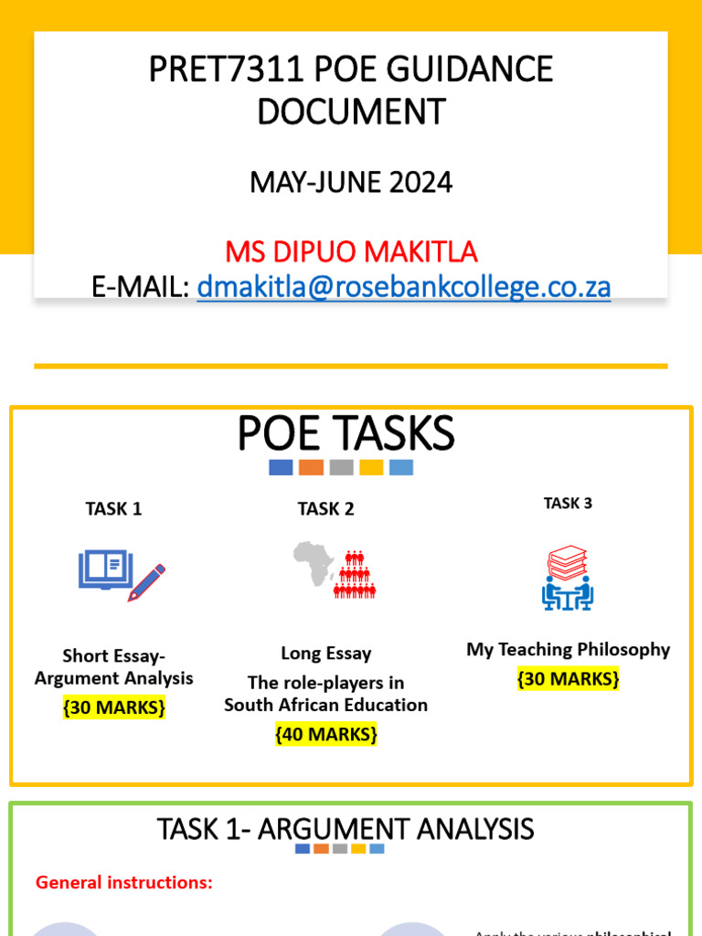 POE Guidance for South African Education | PDF | Essays | Teachers