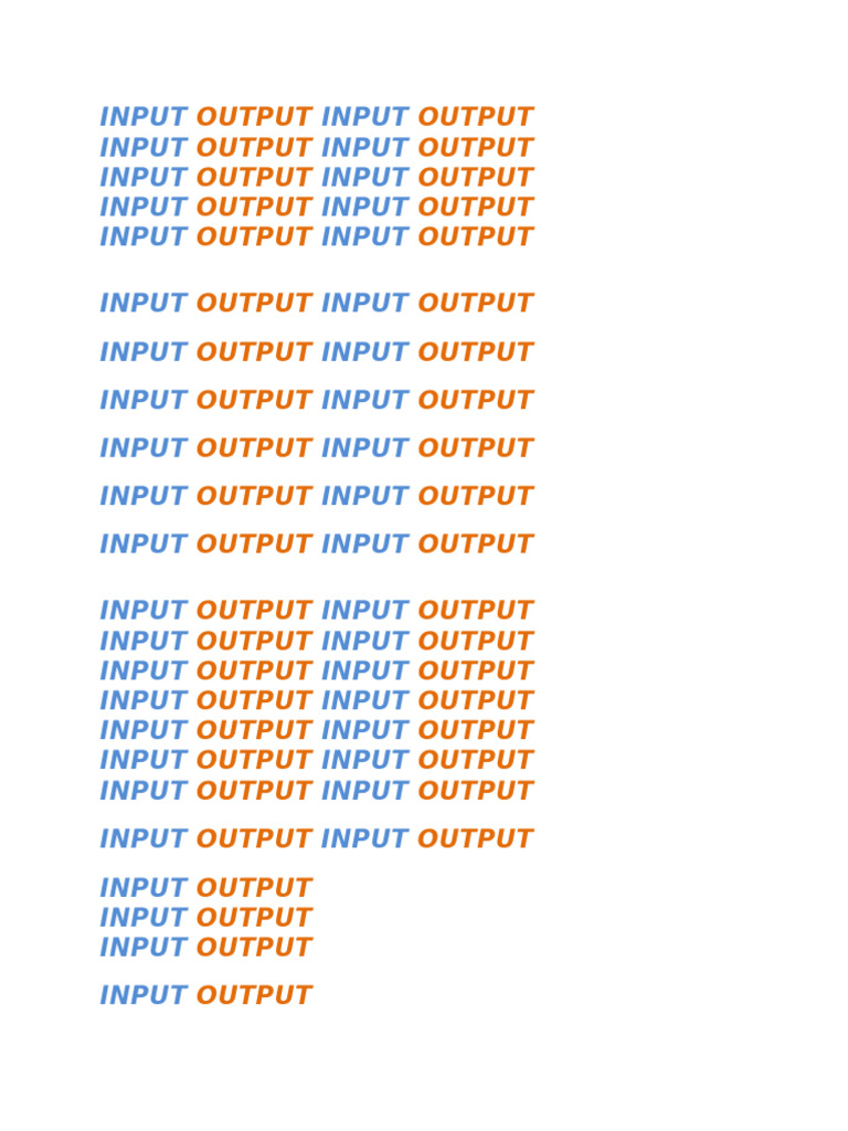 Input Output Input Output | PDF